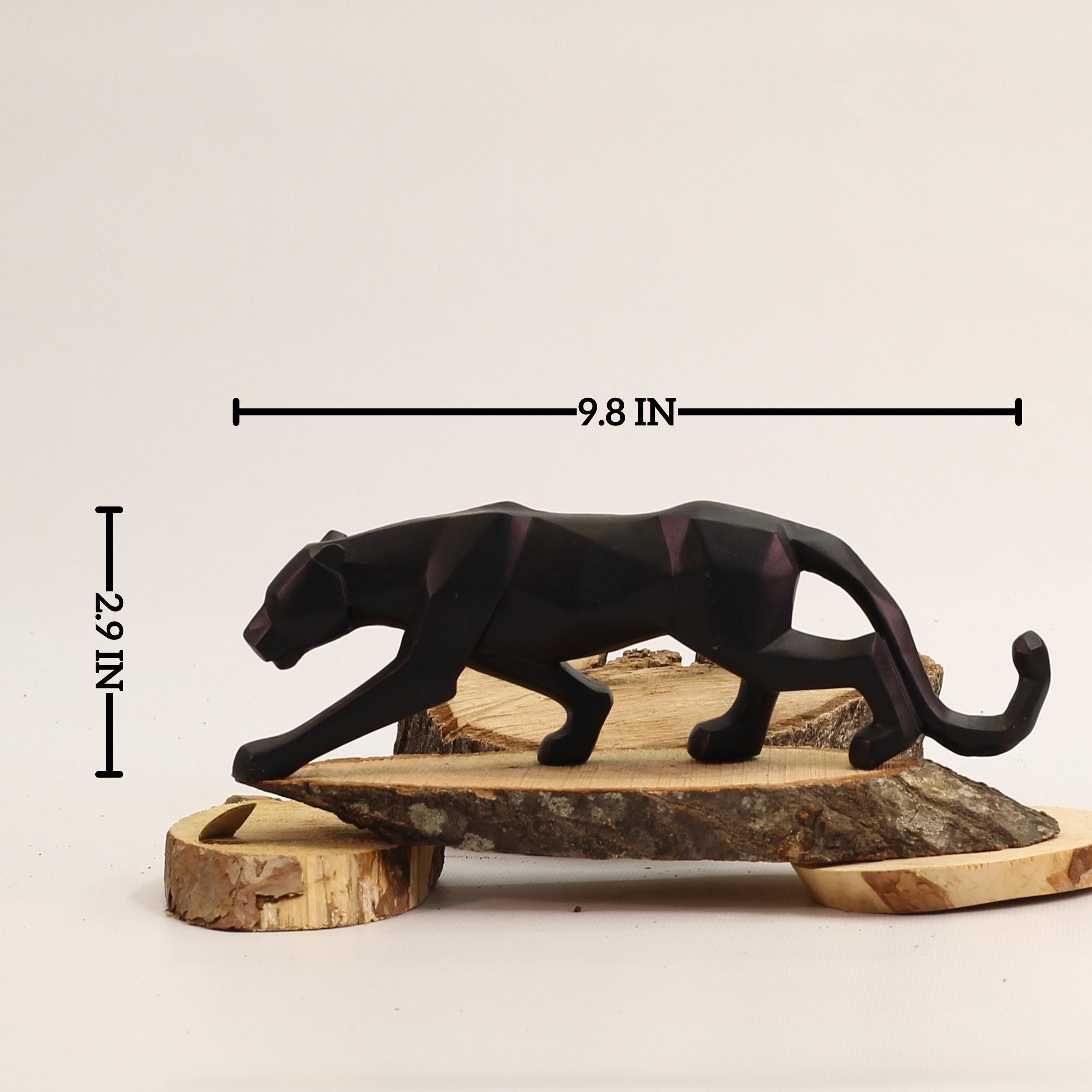Cubic Puma Statue - Minimalist Black Panther Sculpture - Cat Lover Gift ...