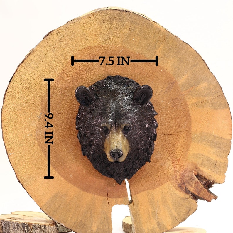 Grizzly Bear Head Wall Decor, Brown Bear Wall Hanging, Rustic Wall Art ...