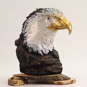 Large Eagle Bust Statue - Faux Taxidermy Bald Eagle Head Sculpture ...
