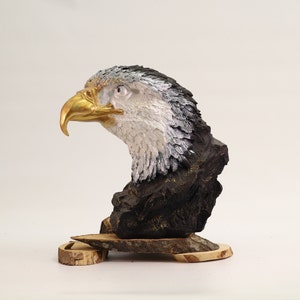 Large Eagle Bust Statue - Faux Taxidermy Bald Eagle Head Sculpture ...