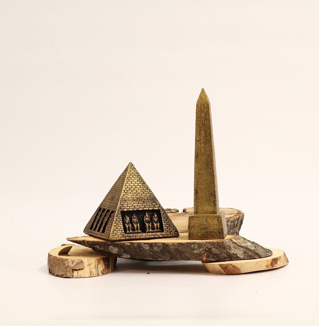 Set of Egyptian Pyramid and Obelisk Statue - Ancient Egypt Home Decor ...