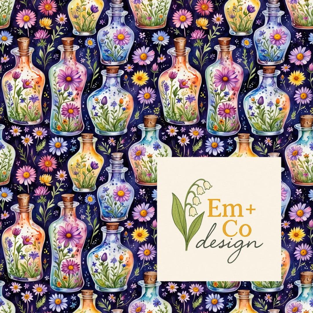 Floral Potions Seamless File- Seamless Pattern - Etsy