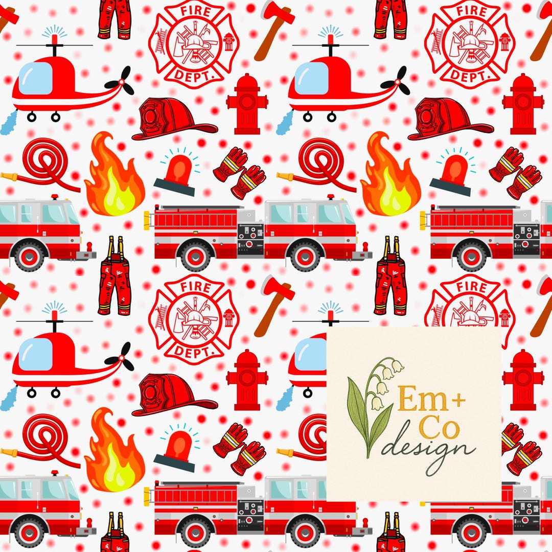 Firefighter Seamless File- Seamless Pattern - Etsy