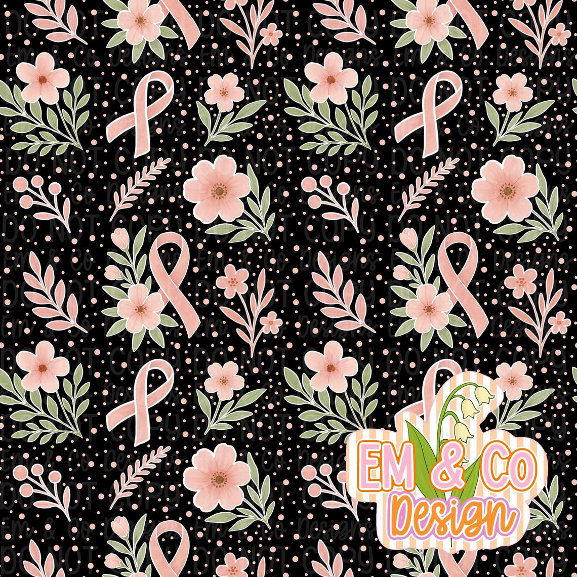 Breast Cancer Awarenessseamless File Bundle - Seamless Pattern - Etsy