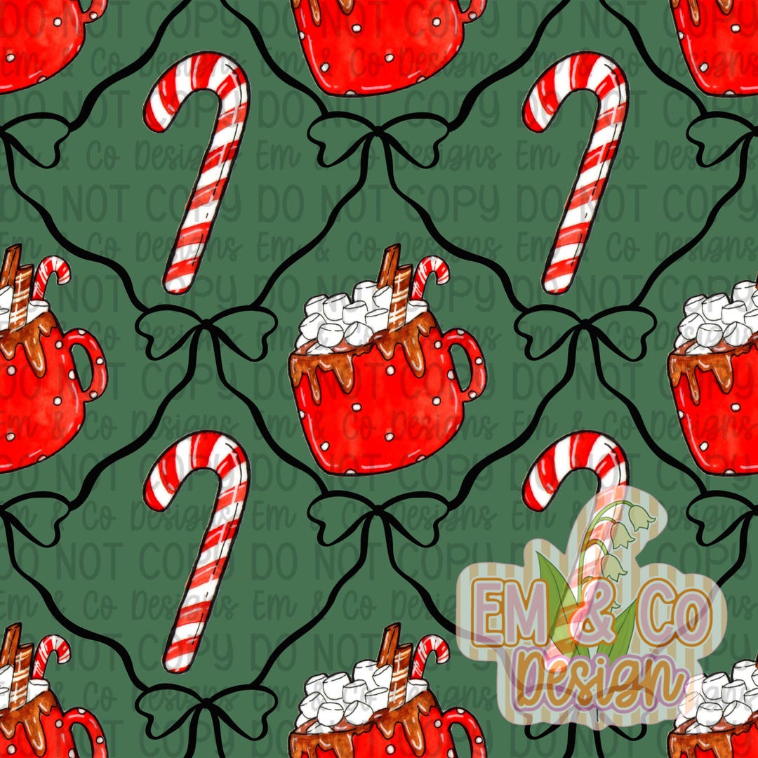 Christmas Coquette Bow Trellis Seamless File - Seamless Pattern - Etsy