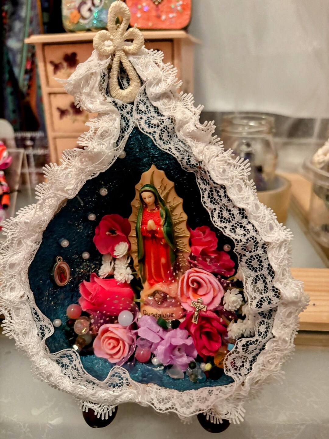 Our Lady of Guadalupe Nicho, Virgin Guadalupe Altar, Nicho, Gourd. Mini ...