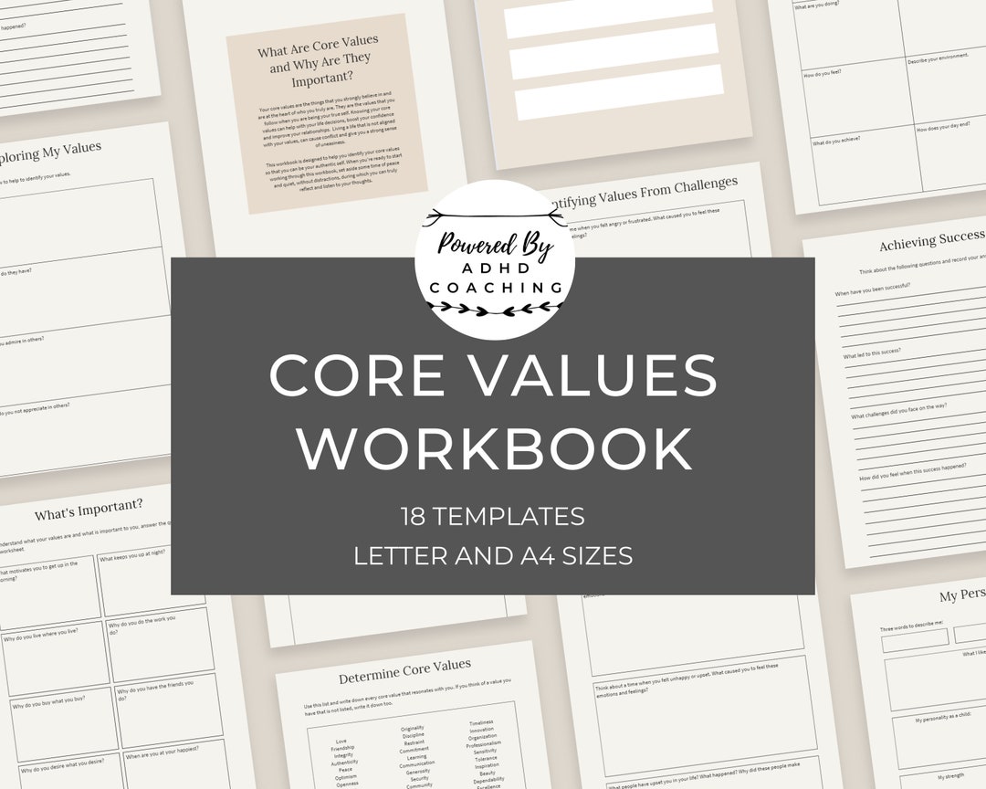 Core Values Workbook - Etsy