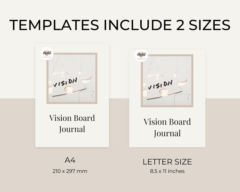 Vision Board Journal: Customizable Canva Templates for Goal Setting ...