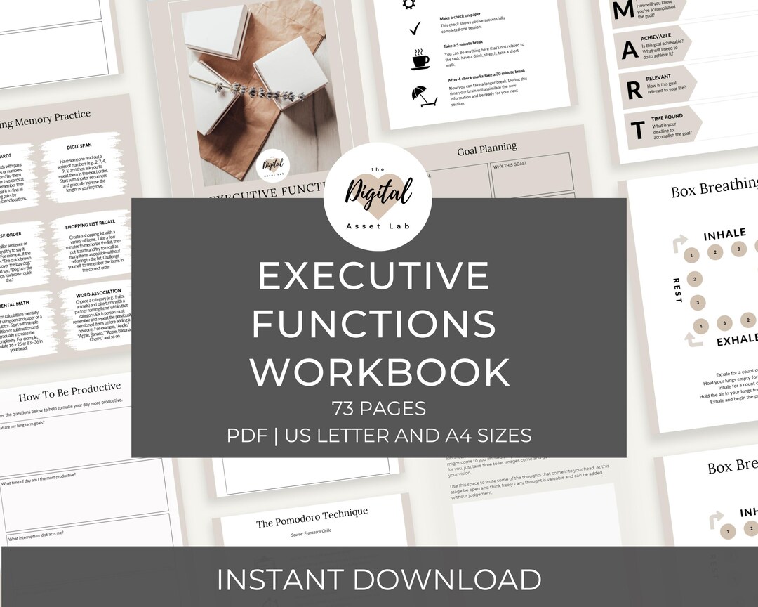 Executive Functions Worksheets for Adults: Printable Worksheet PDF for ...