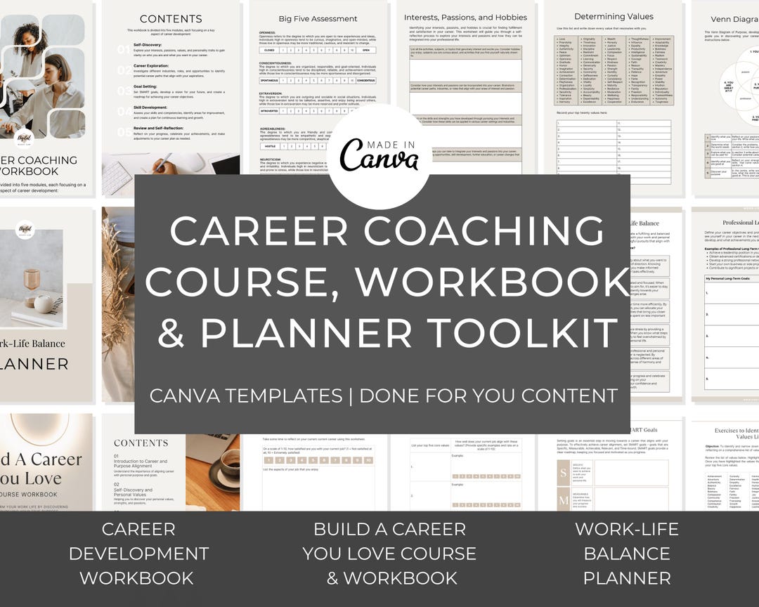 Empowering Career Growth Toolkit: Editable Canva Templates, Coaching ...