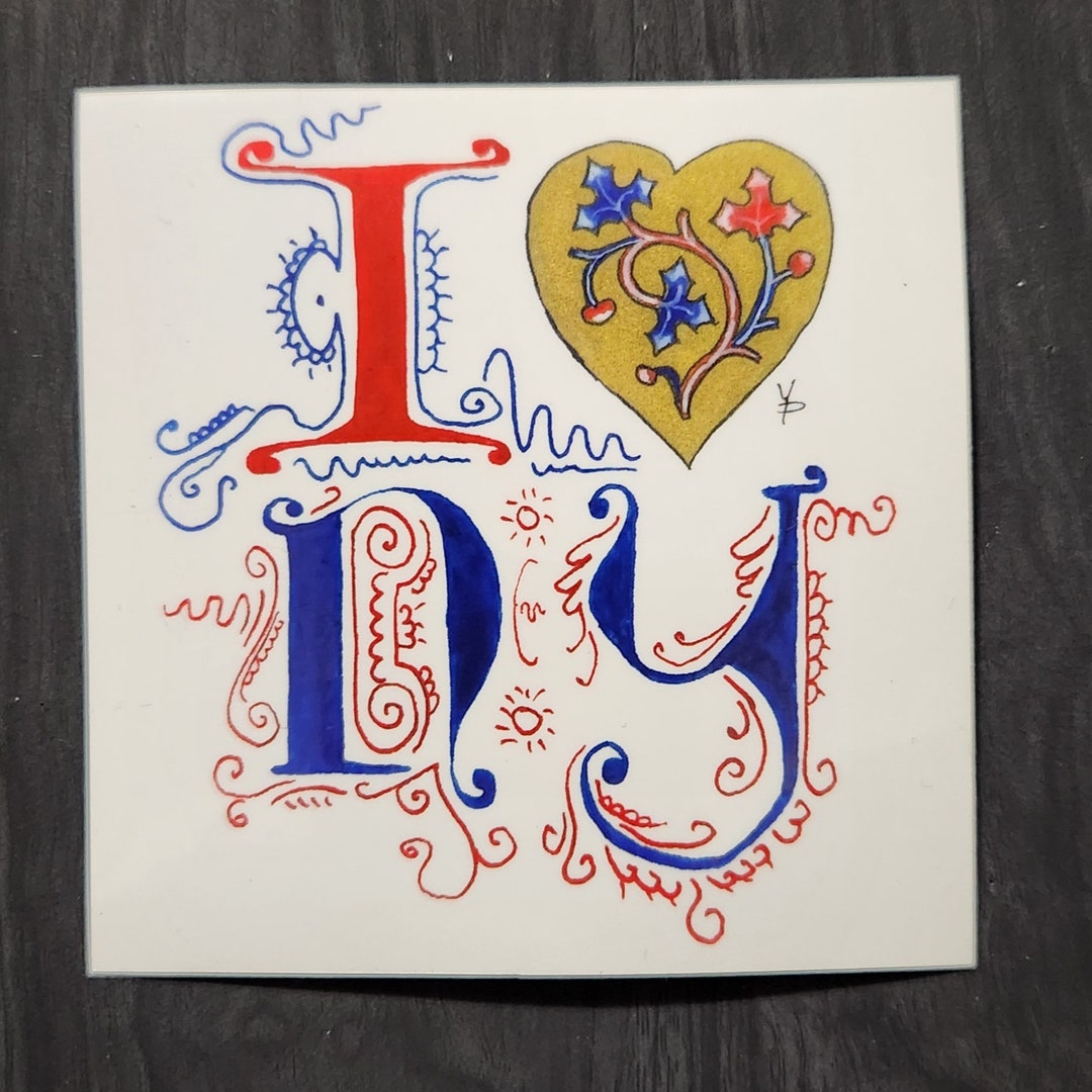 I Love NY Medieval Inspired Vinyl Sticker 3"x3" - Etsy