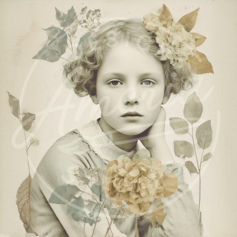 Vintage Sepia Autumn Portrait Clipart: Thanksgiving Faces (digital ...