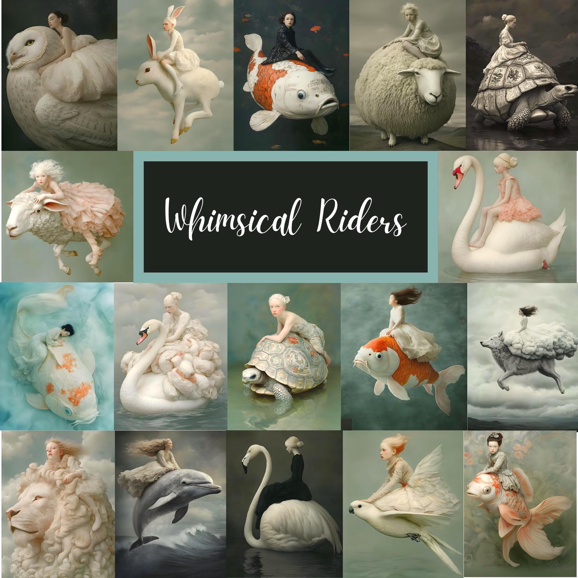 Whimsical Riders Clipart Bundle | 47 Fantasy Animal Illustrations ...