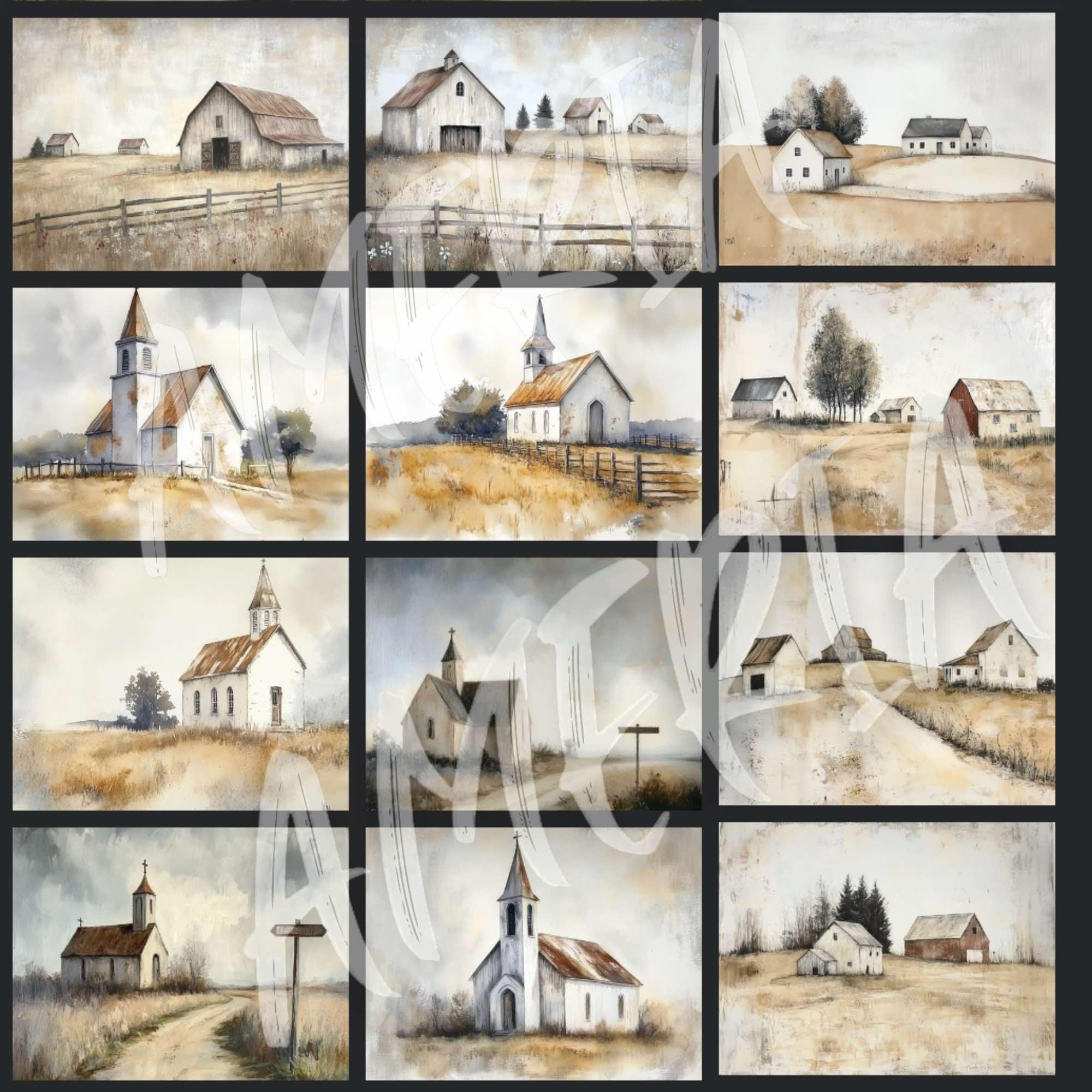 Rustic & Rural Backgrounds 58 Farm Landscape Papers, Countryside ...