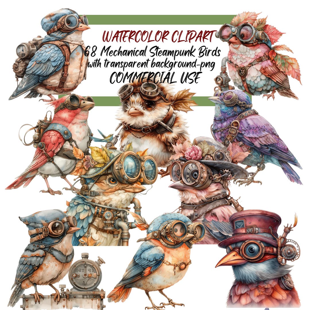 Mechanical Steampunk Birds ,63 Png , Bird Clipart, Scrapbook Junk ...