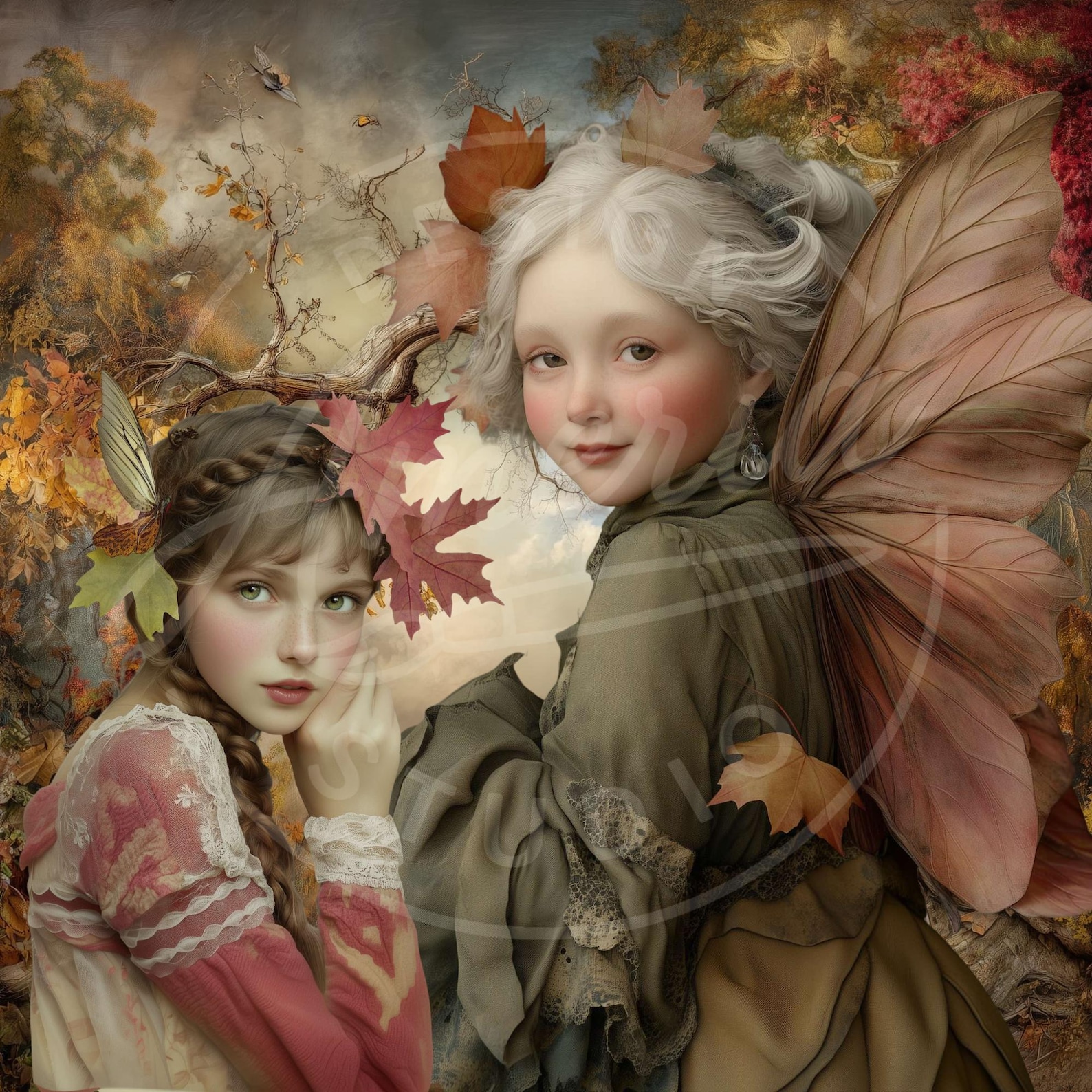 Autumn Fairies Clipart: Whimsical Pngs for Scrapbooking, Collage ...