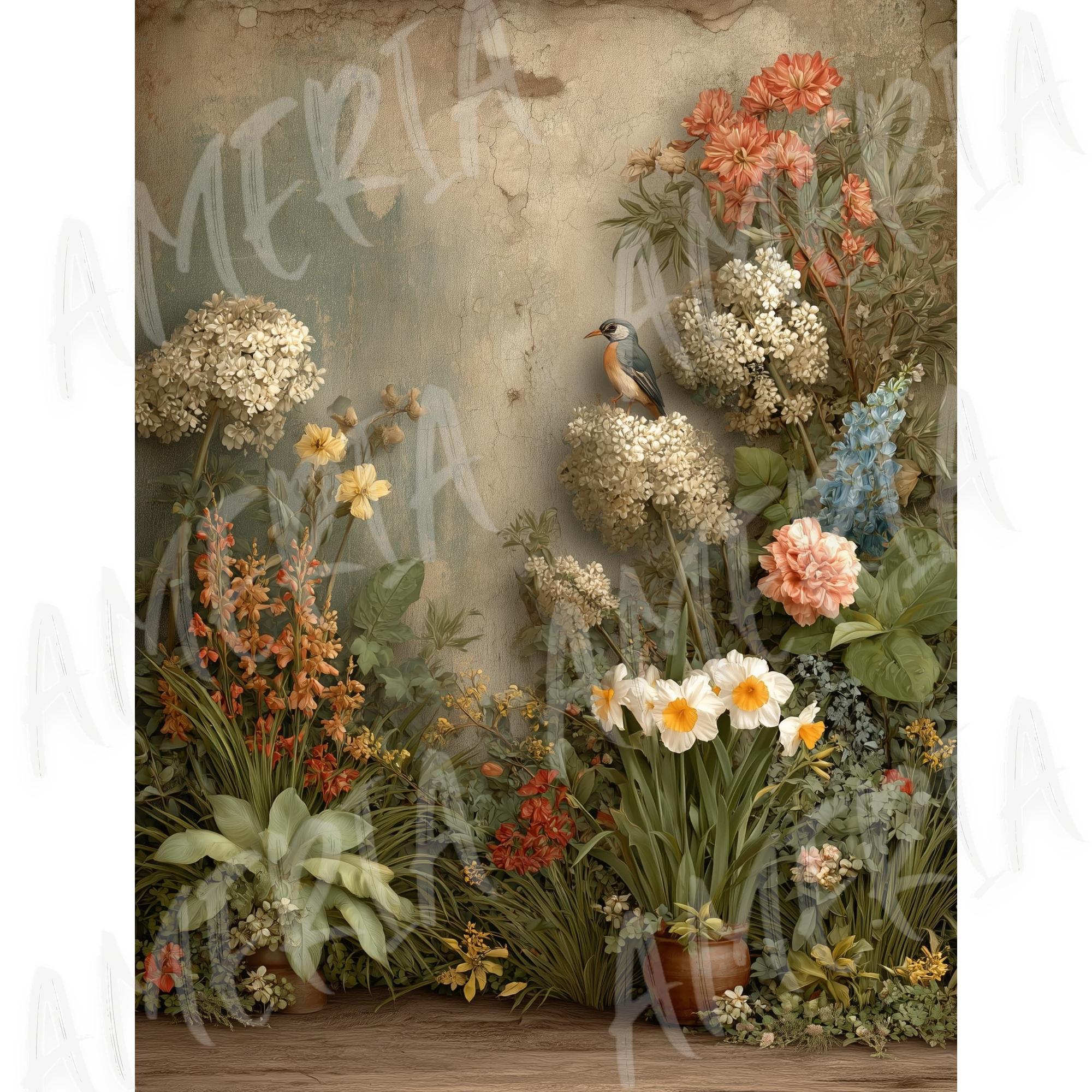 Vintage Garden Digital Paper: Cottagecore Floral Scrapbook Backgrounds ...