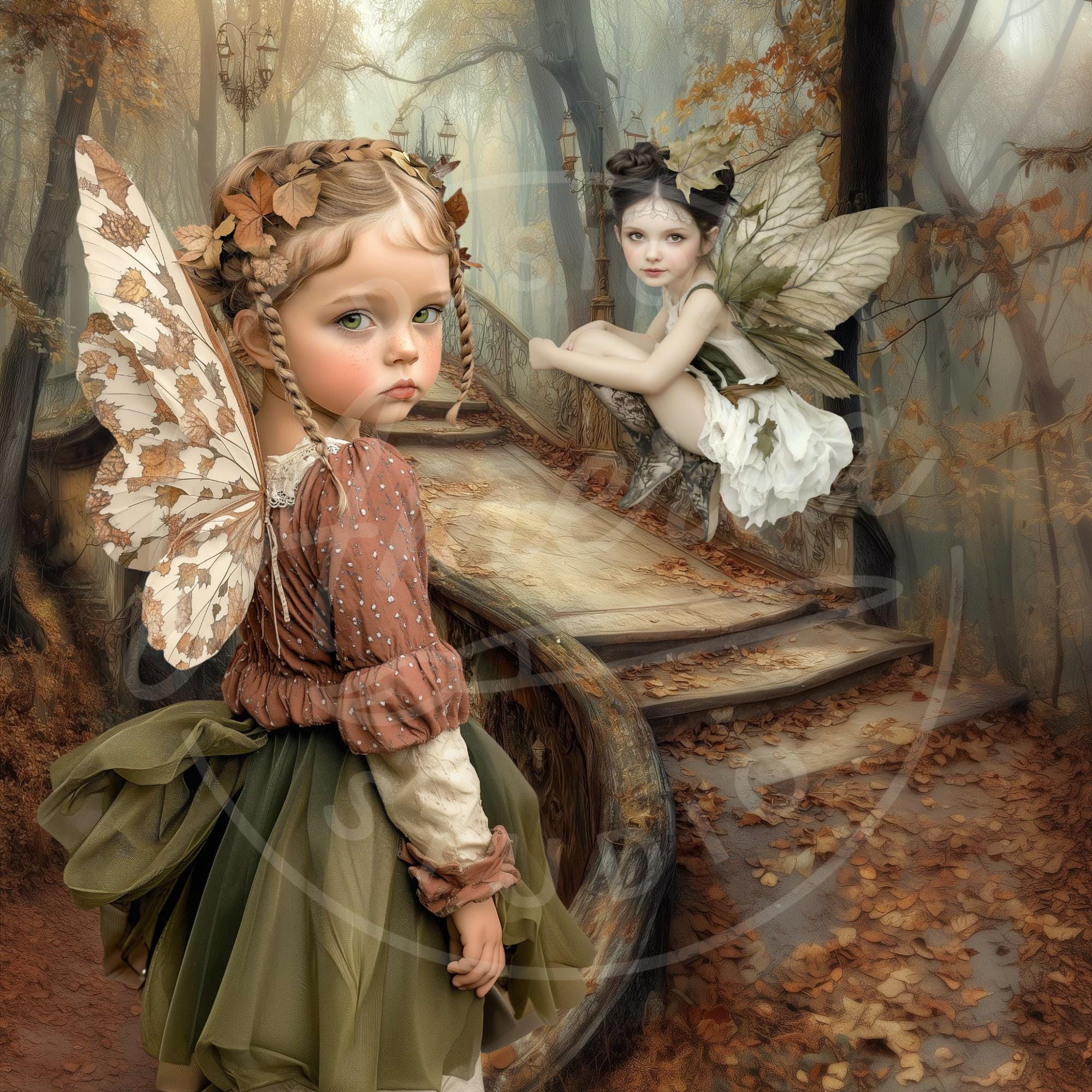 Autumn Fairies Clipart: Whimsical Pngs for Scrapbooking, Collage ...