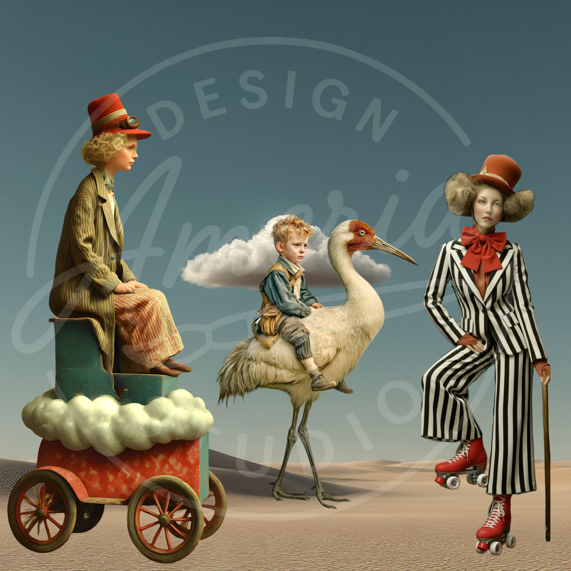 Vintage Whimsical Clipart Bundle – Daydream Escape Vol.1 | Surreal ...