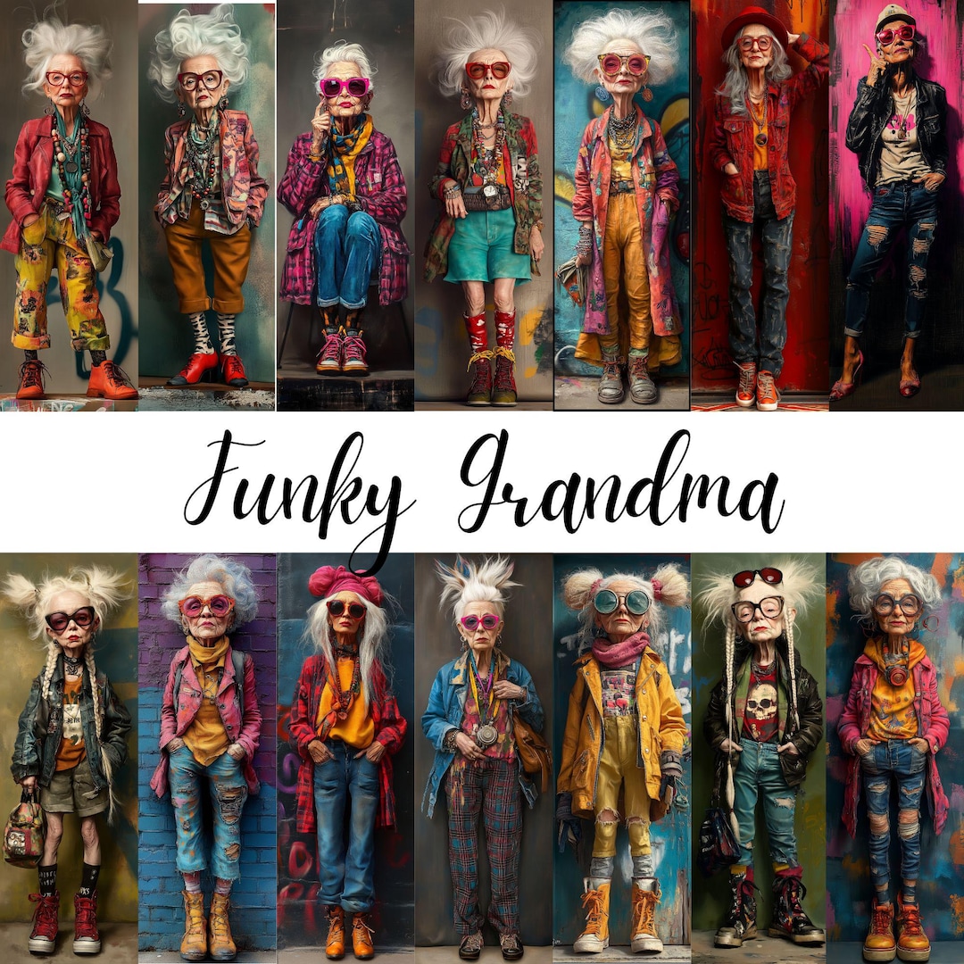 Funky Grandma Bookmarks: Rockstar Graffiti Art, Quirky Punk Portraits ...