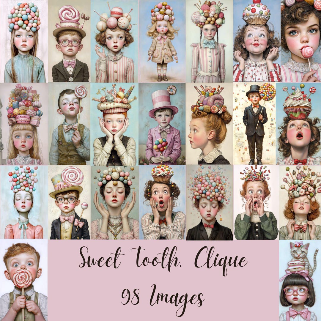 Candy People Clipart: 98 Whimsical Treat Images (digital Download ...