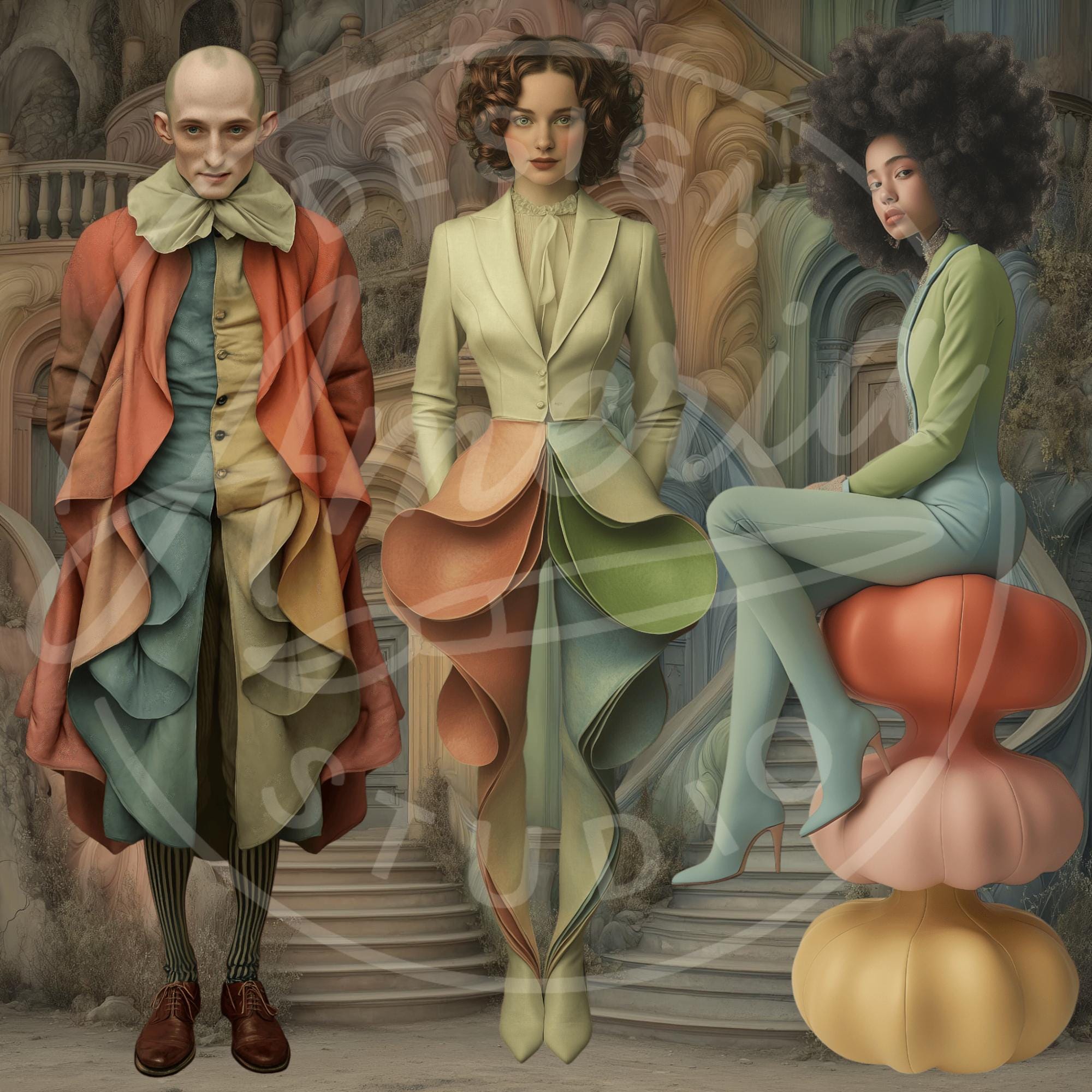 Surreal Portraits Clipart Bundle – Dreamy Characters, Whimsical ...