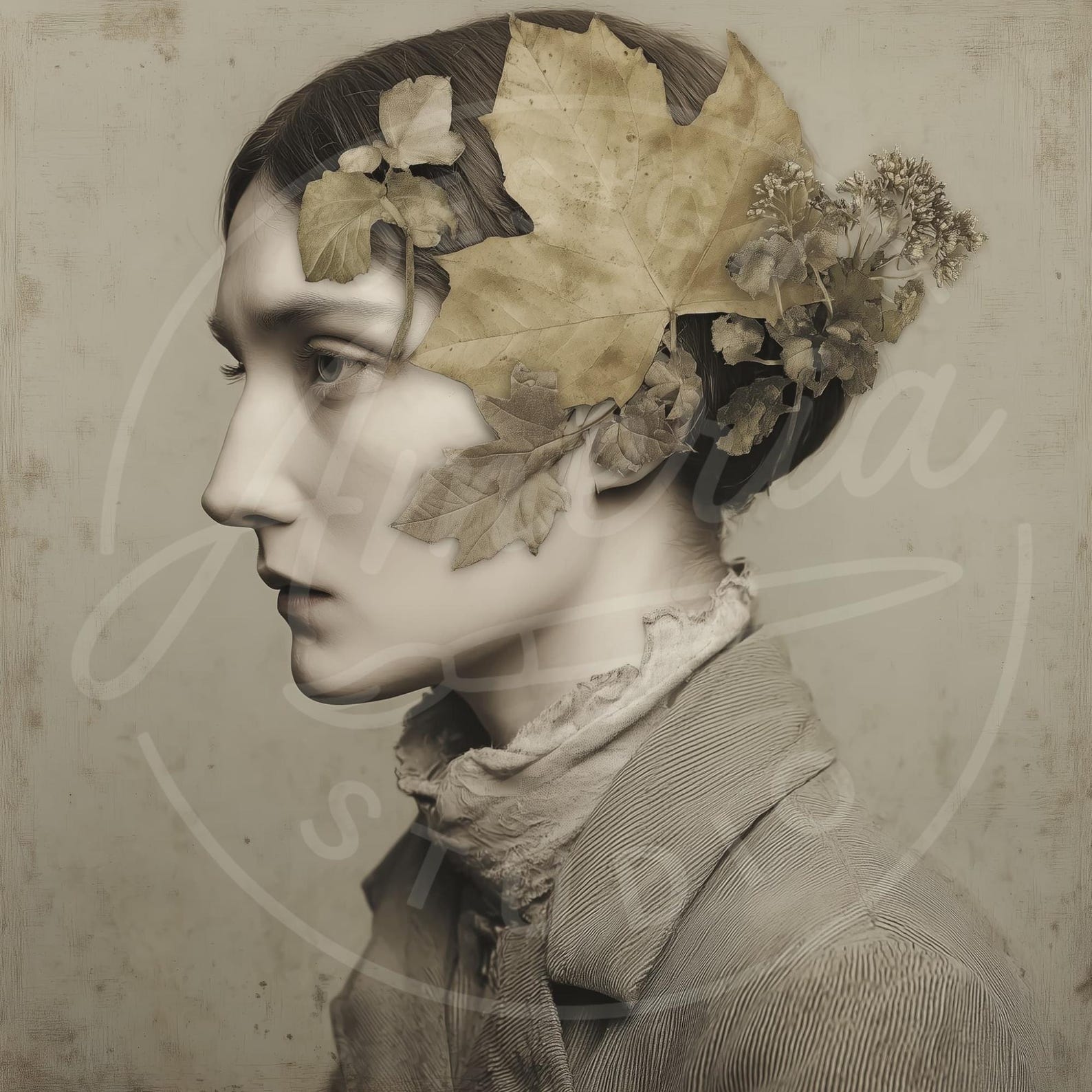 Vintage Sepia Autumn Portrait Clipart: Thanksgiving Faces (digital ...