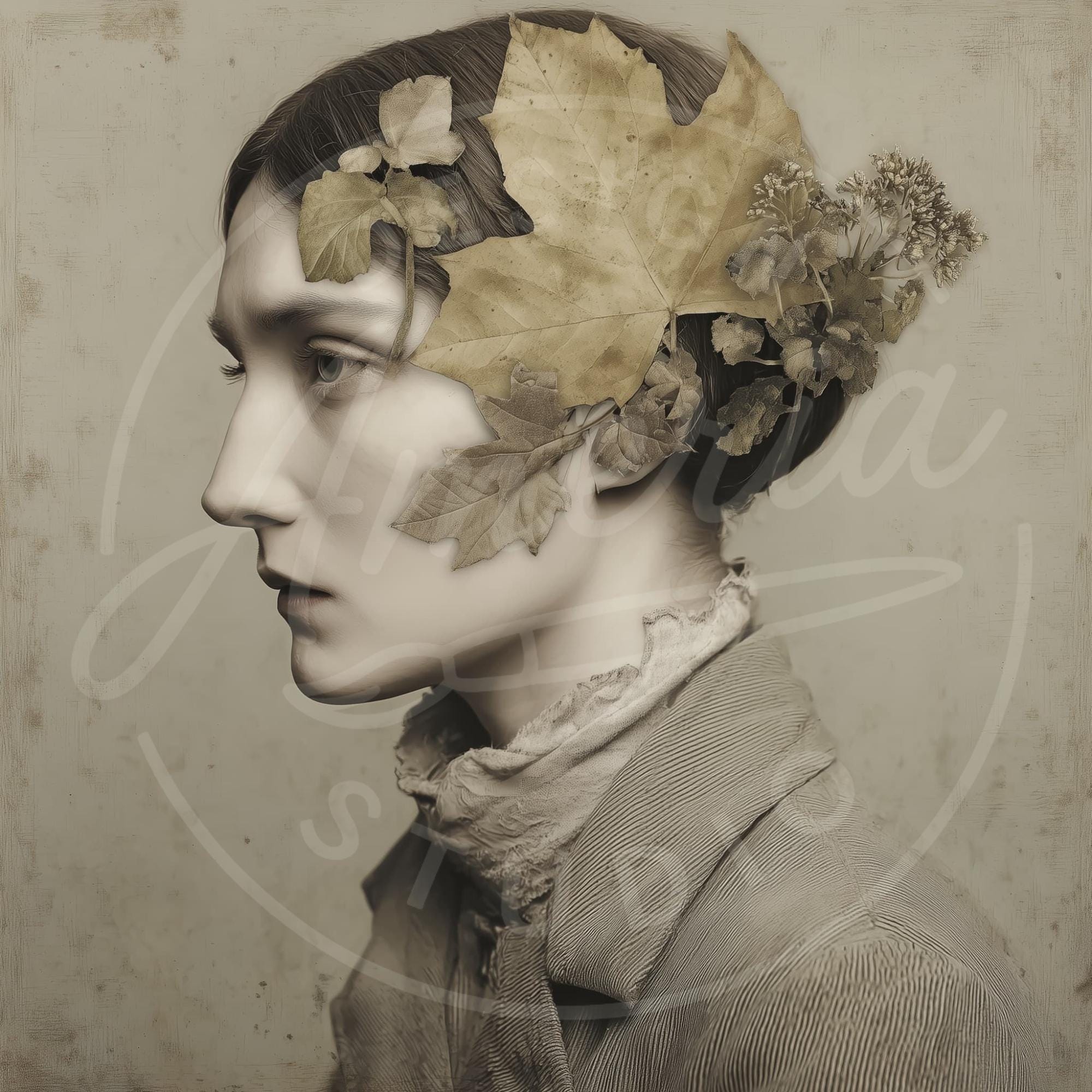 Vintage Sepia Autumn Portrait Clipart: Thanksgiving Faces (digital ...