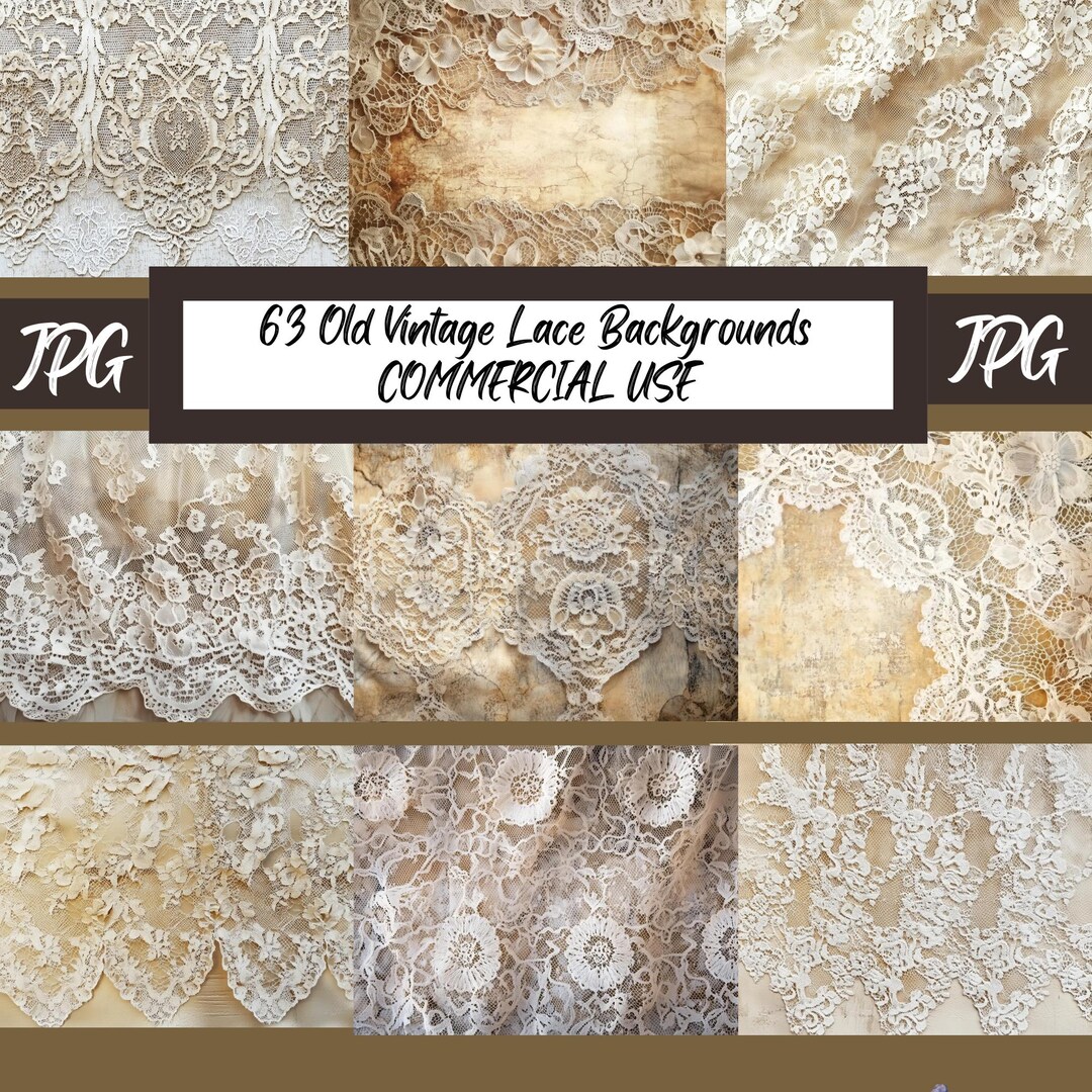 Vintage Lace Digital Paper: 63 Stained Textures for Junk Journals (jpgs ...