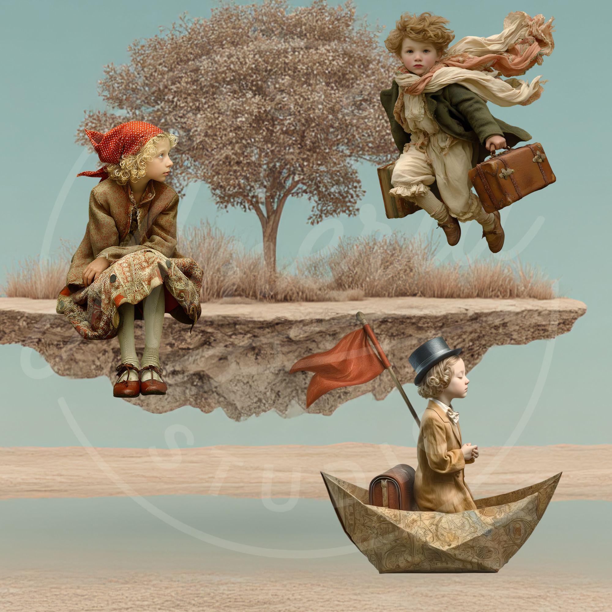Vintage Whimsical Clipart Bundle – Daydream Escape Vol.1 | Surreal ...