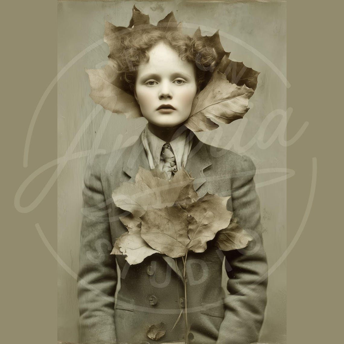 Vintage Sepia Autumn Portrait Clipart: Thanksgiving Faces (digital ...