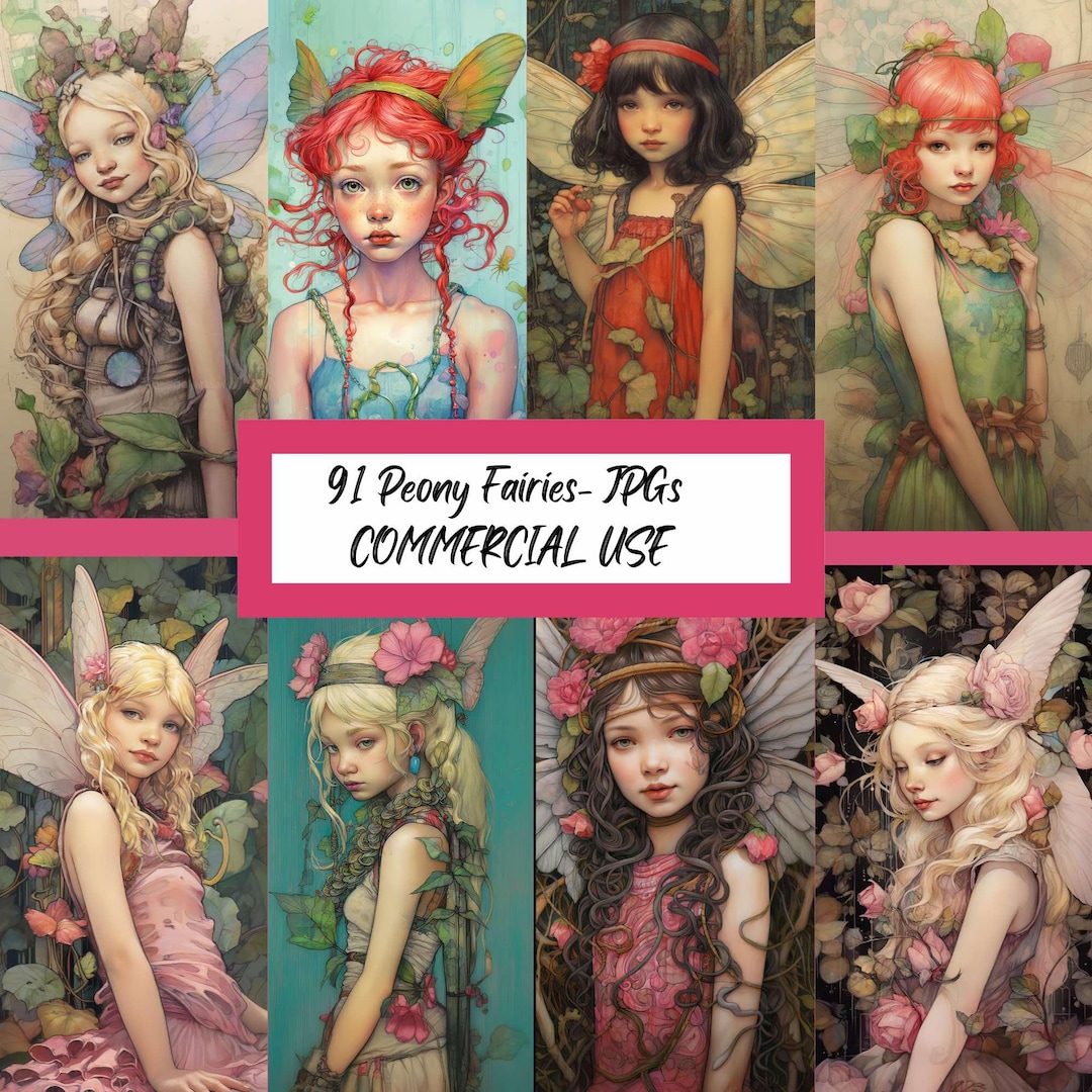 Peony Fairy Printable Collection: Whimsical Fairytale Girls ,vintage ...