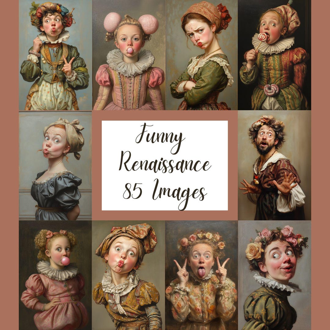 Funny Renaissance 72 Jpgs, Whimsical Medieval Clipart,junk Journal ...
