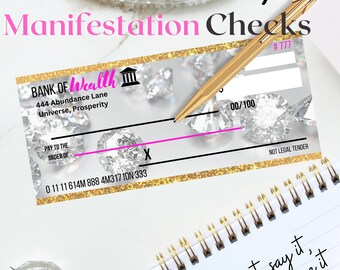 Printable Manifestation Abundance Checks and Canva Editable Abundance ...