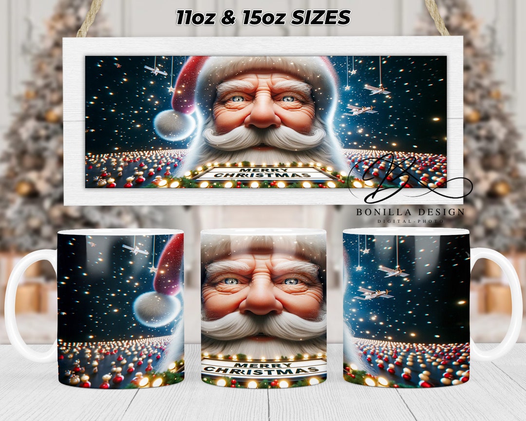 11 and 15oz Mug Design PNG | 3D Christmas Mug Sublimation | 3D ...