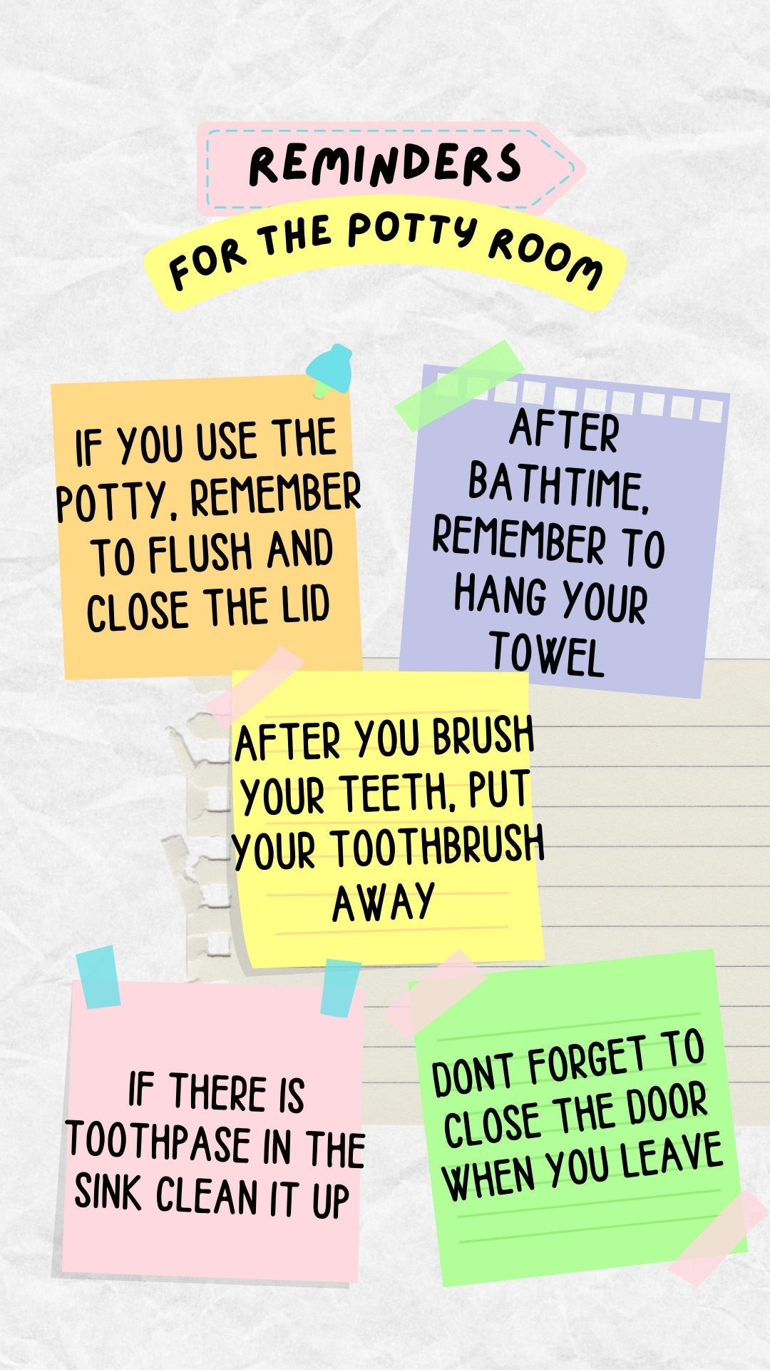 Potty Room Reminders - Etsy