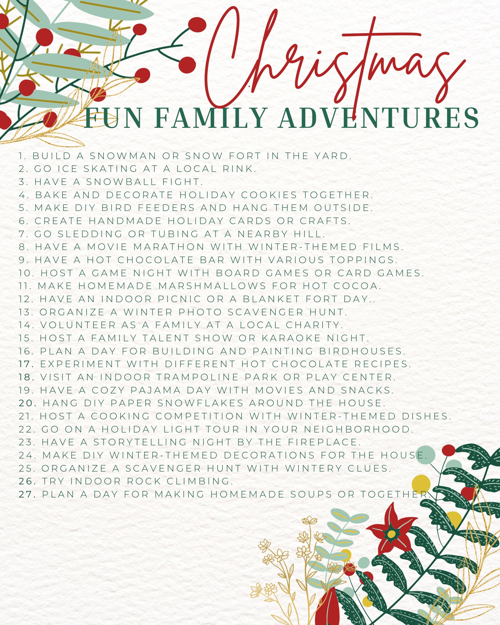 Christmas Fun Family Adventure Scavenger Hunt - Etsy