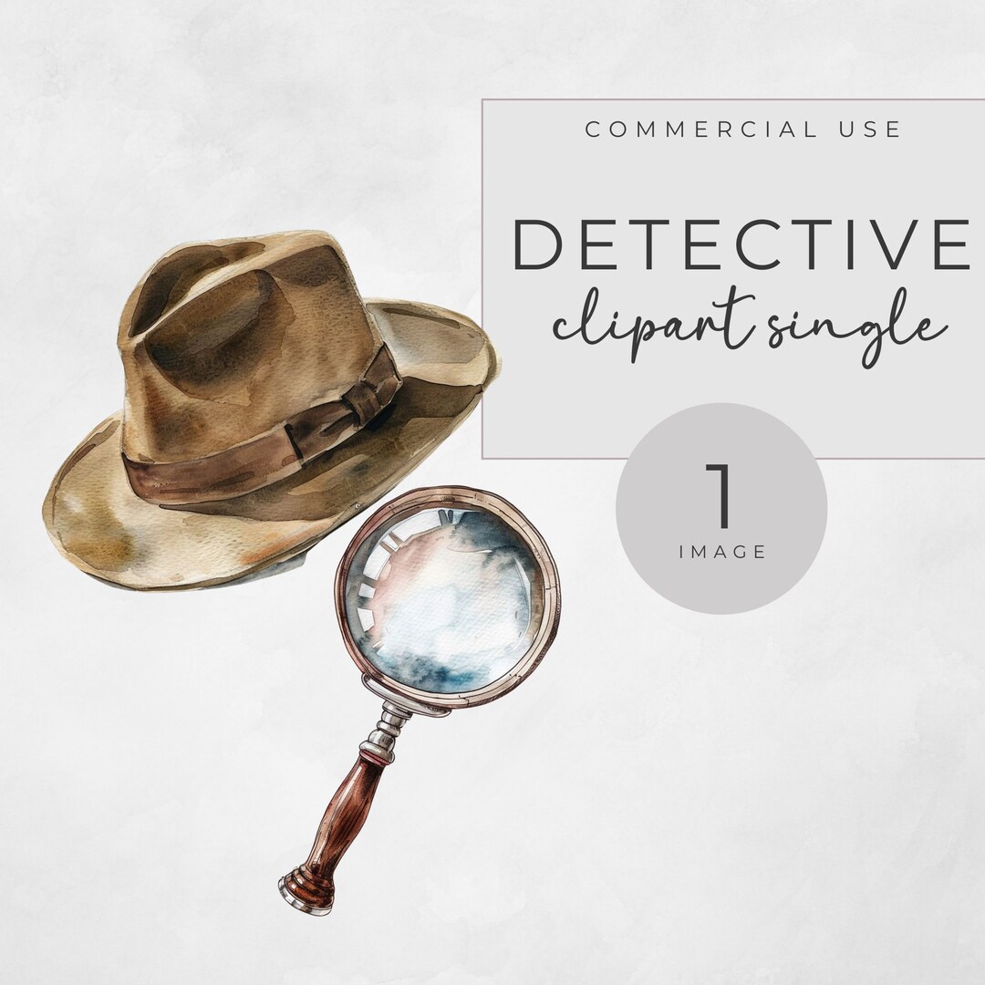Watercolor Detective Clipart, Crime Png, Transparent Pngs, Detective ...