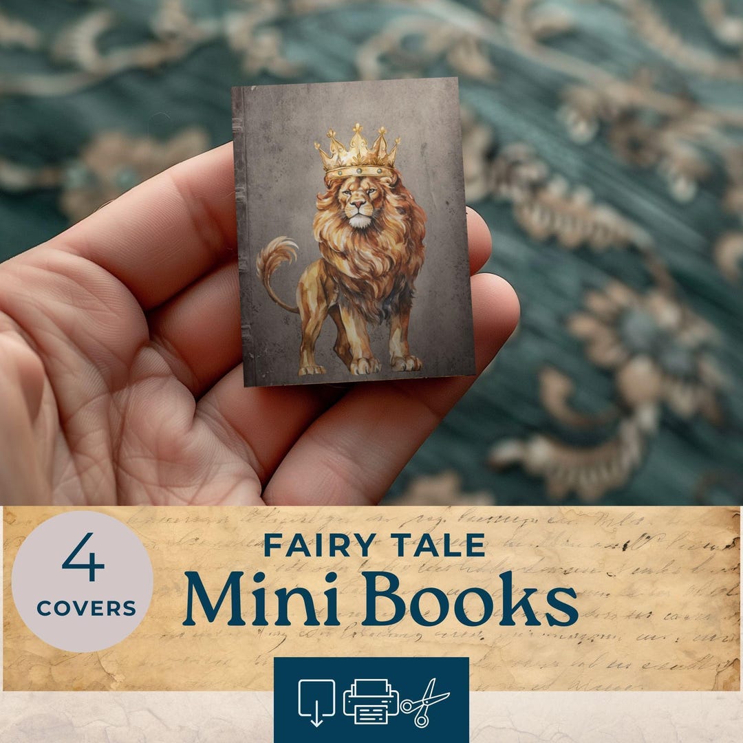 Fairy Tale Book Printable Mini, Fairies Dollhouse Mini Book, Vintage ...