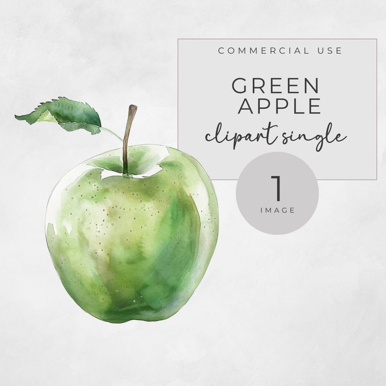 Watercolor Green Apple Clipart,teacher Desk Clipart, Autumn Png ...