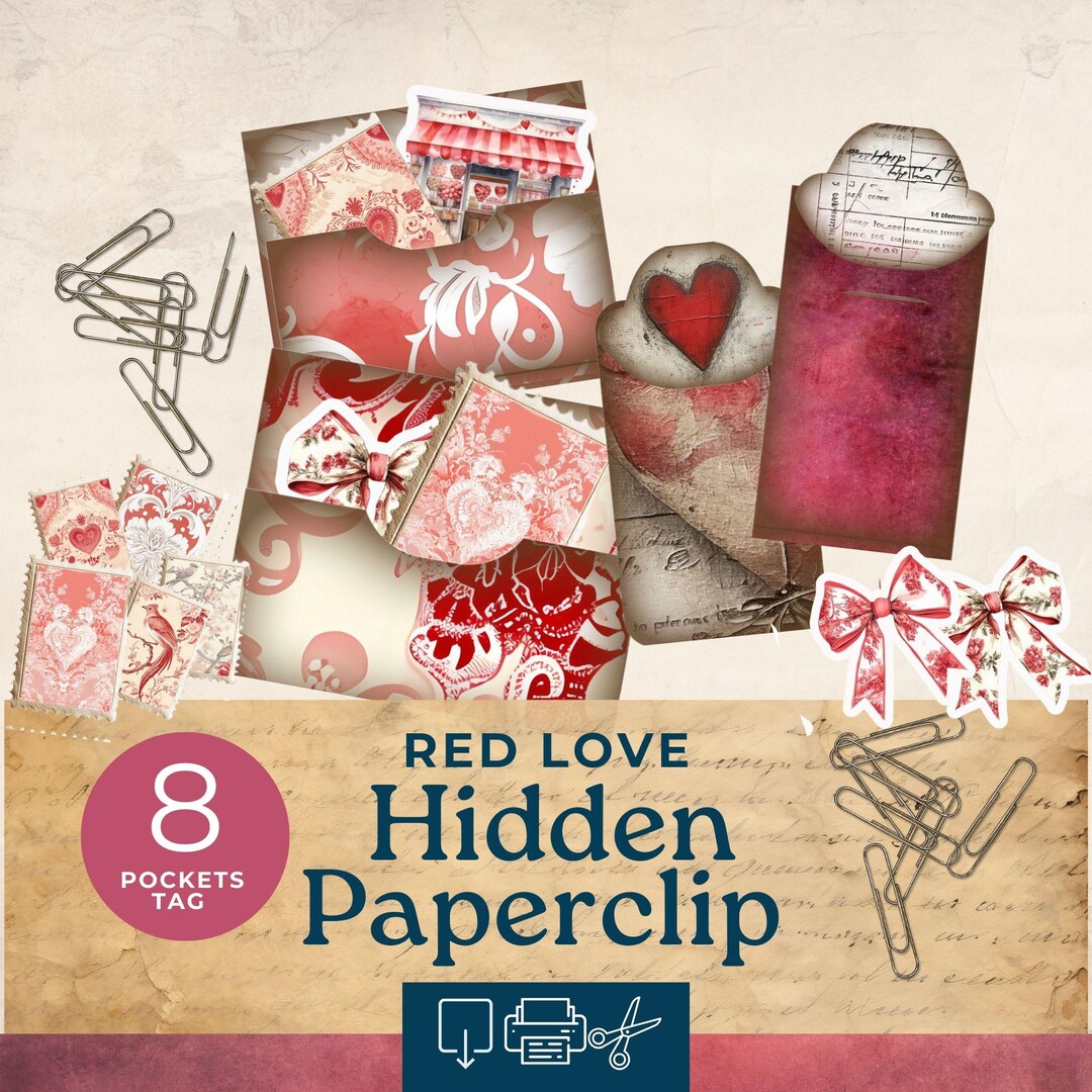 Hidden Paperclips Printable, Valentines Hidden Paperclip Bookmark ...