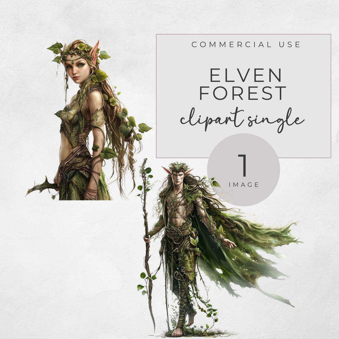 Vintage Fantasy Elf Fairies, Elven Forest Junk Journal Fussy Cuts ...