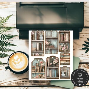 Shabby Chic Library Junk Journal, Teal Floral Junk Journal, Shabby Chic ...