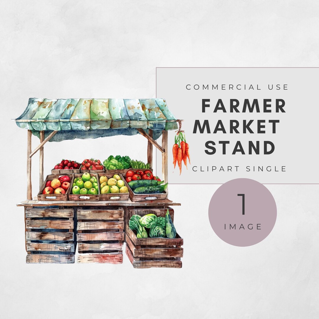Farmer Market Stand Clipart, Fruits and Vegetables Png, Scrapbook ...