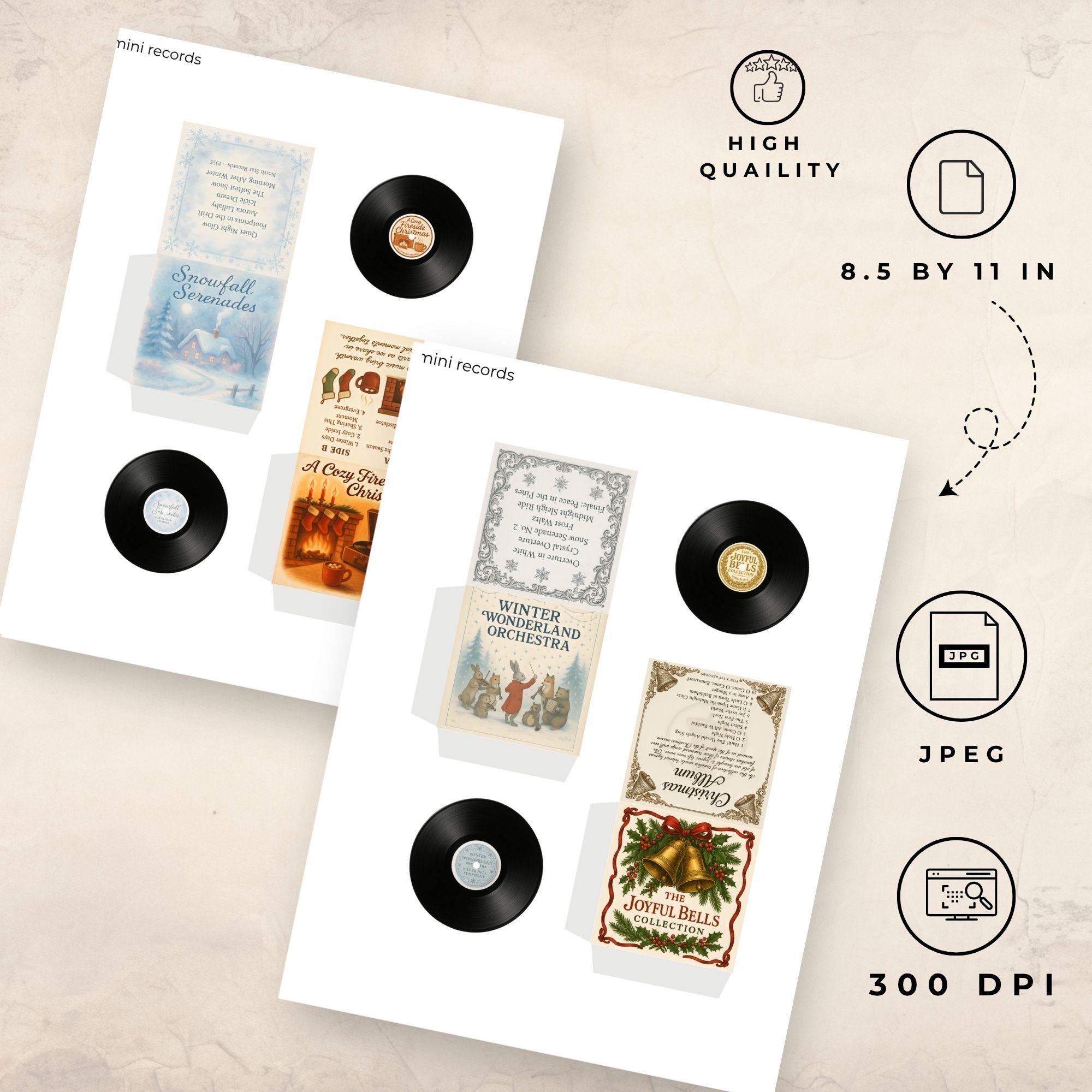 Printable Miniature Vinyl Records, Christmas Record Album Covers ...