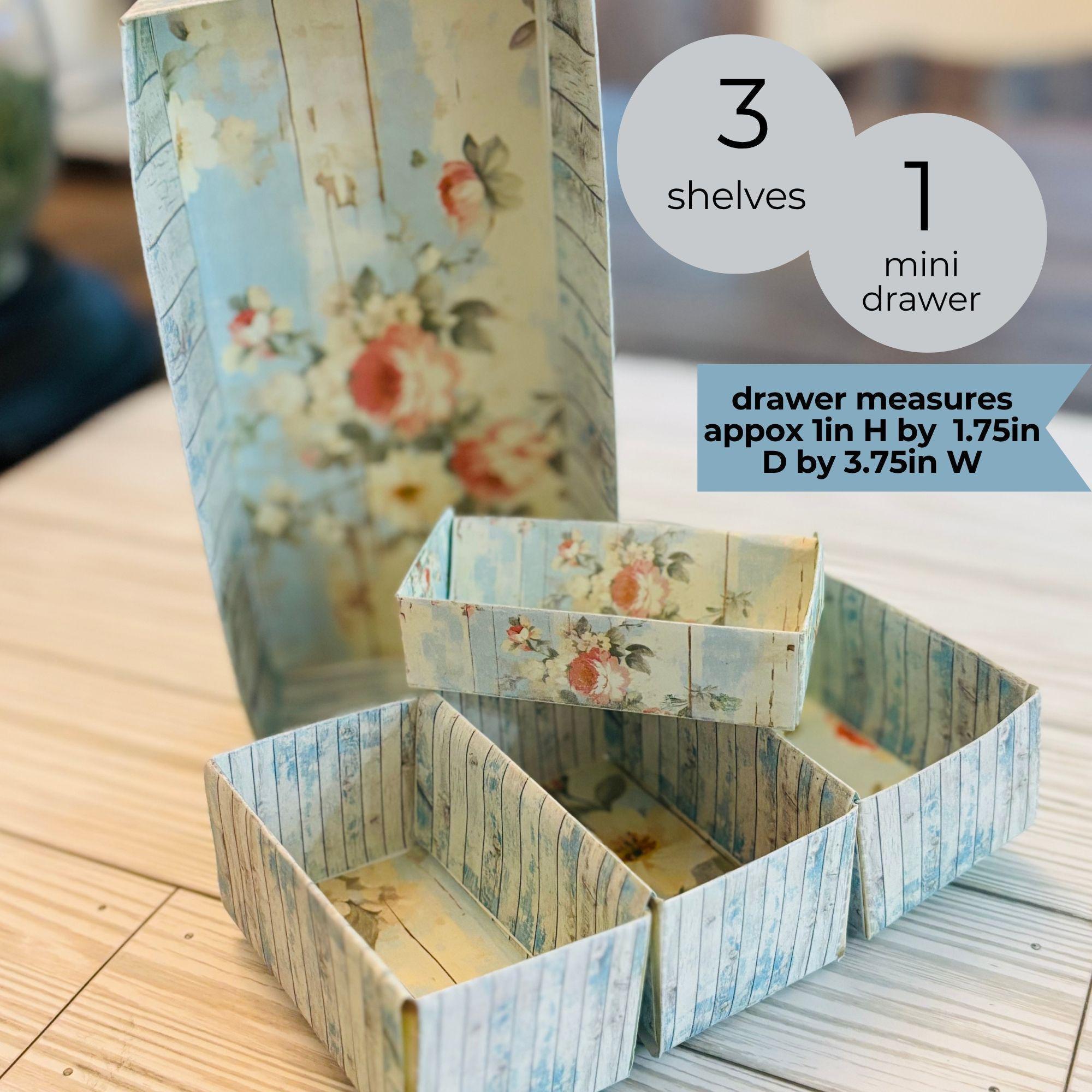 Printable Mini Box Junk Journal, Shabby Chic Bookshelf for Mini Books ...