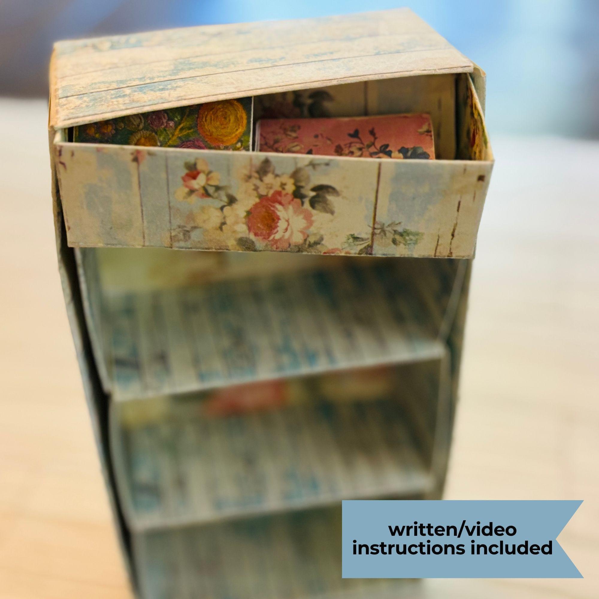 Printable Mini Box Junk Journal, Shabby Chic Bookshelf for Mini Books ...
