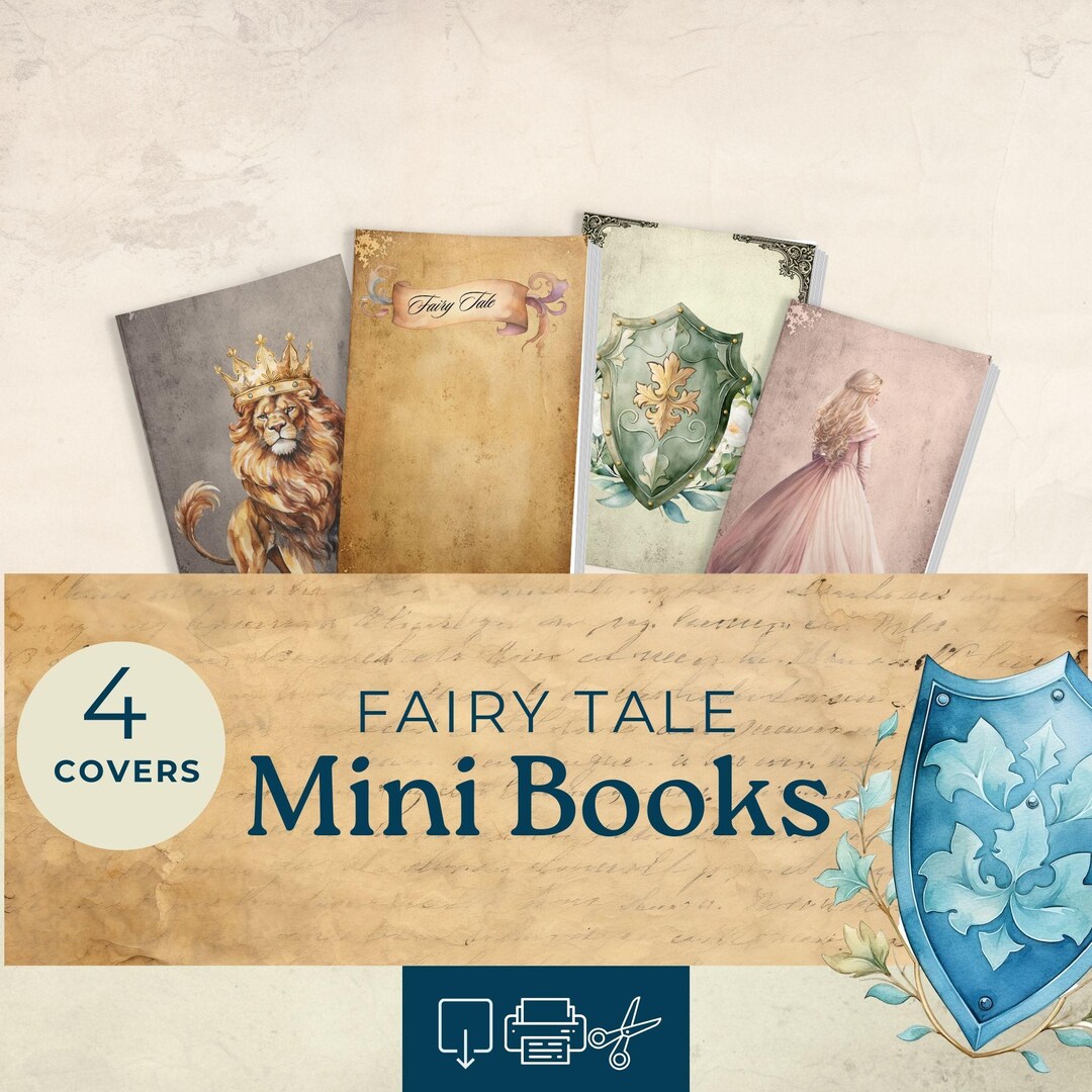 Fairy Tale Book Printable Mini, Fairies Dollhouse Mini Book, Vintage ...