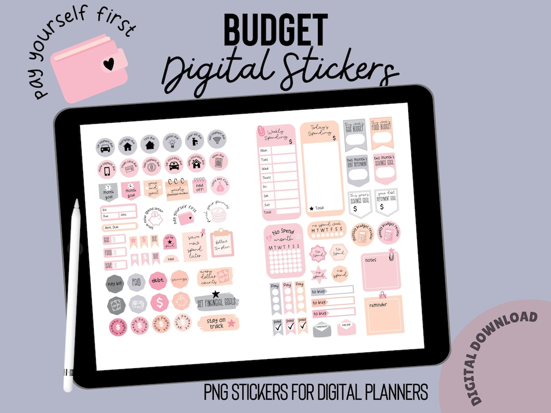 Budget Digital Stickers,digital Planner Stickers, Goodnotes Planner ...