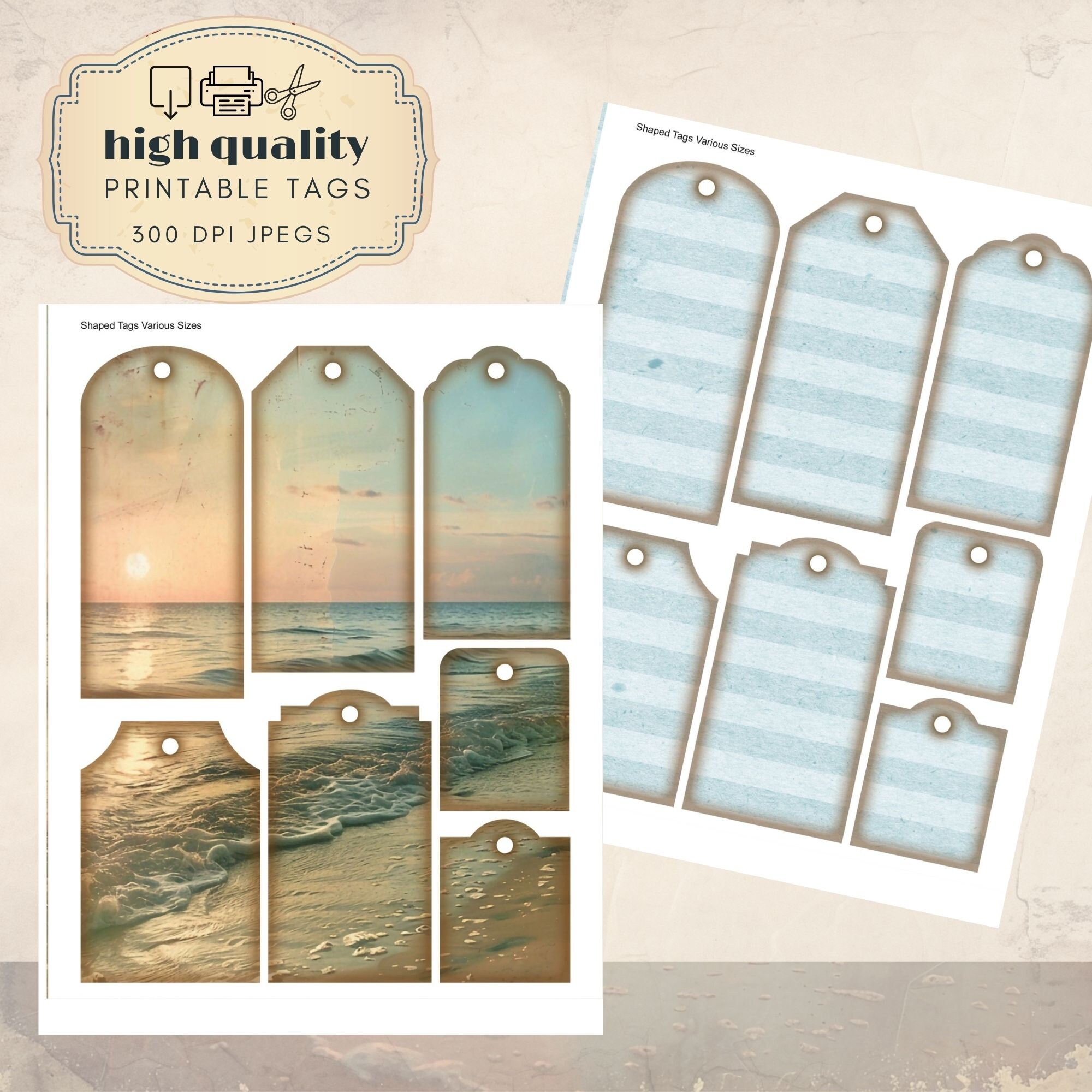 Vintage Beach Junk Journal Ephemera, Ocean Ephemera Paper Craft ...